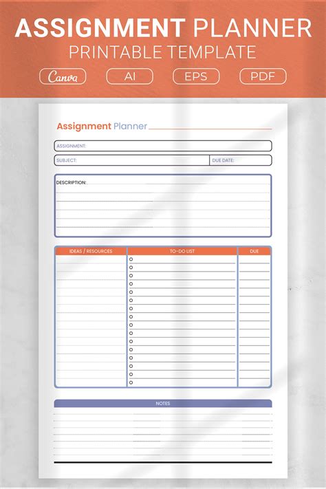 Assignment Planner Printable Template 2731692