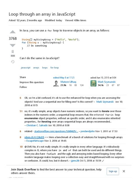 loop through an array in javascript stack overflow pdf java