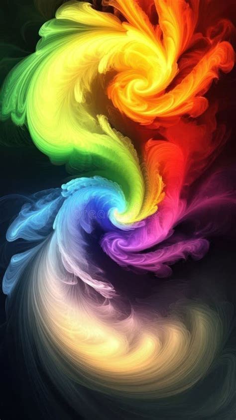 A Vibrant Swirl Of Colors Creating An Abstract Dynamic Visual Effect Stock Illustration