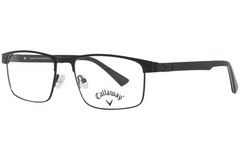 Callaway Palos Verde Blk Eyeglasses Mens Black Full Rim Rectangle Shape 57mm