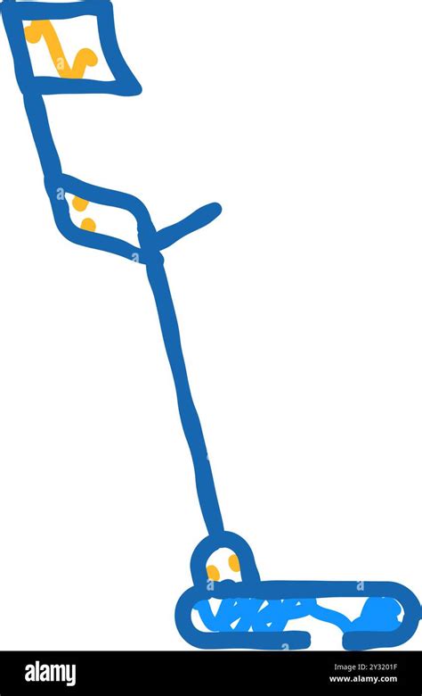 Metal Detector Device Doodle Icon Sketch Vector Metal Detector Device Sign Isolated Symbol