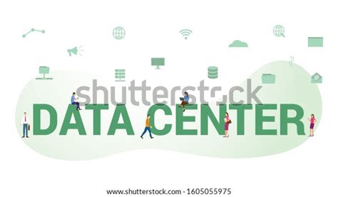 Data Center Database Server Concept Big Stock Vector Royalty Free
