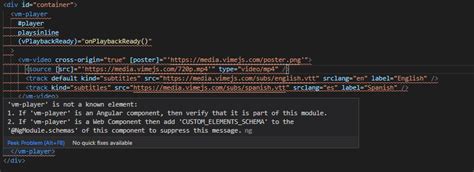 Template Error In Angular · Issue 160 · Vime Jsvime · Github