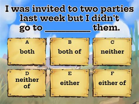 Quantifiers Both Both Of Neither Neither Of Either Either Of Cuestionario