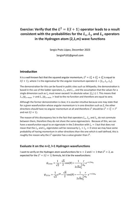 L Vs Lz Lx Ly Consistency Check Pdf