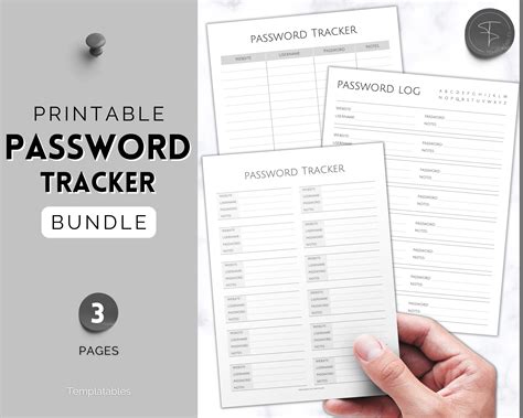 Password Tracker Bundle 3 Printable Password Log And Organizers