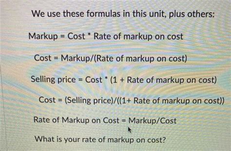 Solved We Use These Formulas In This Unit Plus Others Chegg Com