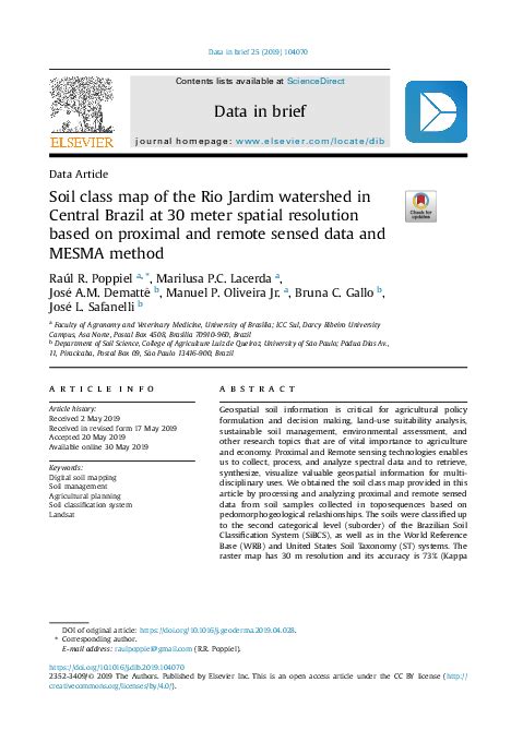 Pdf Soil Class Map Of The Rio Jardim Watershed In Central Brazil At