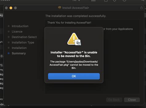 installation macos installer pkg does not move to he bin