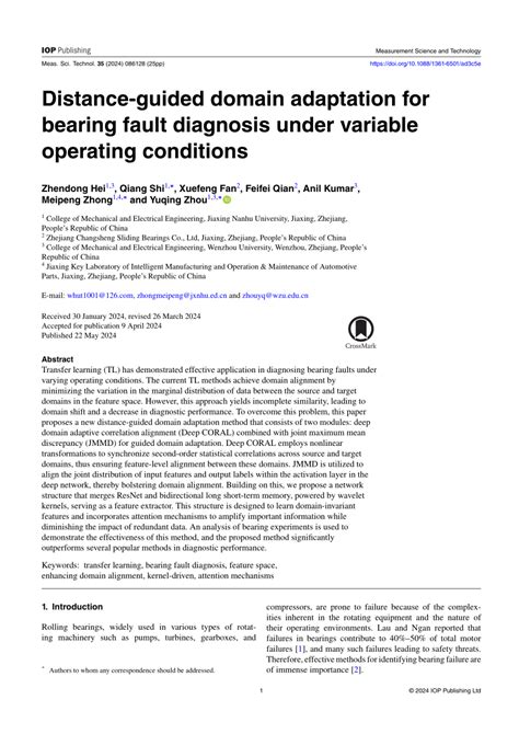 Distance Guided Domain Adaptation For Bearing Fault Diagnosis Under Variable Operating Conditions