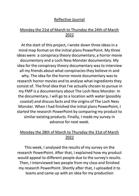 Reflective Journal Docx