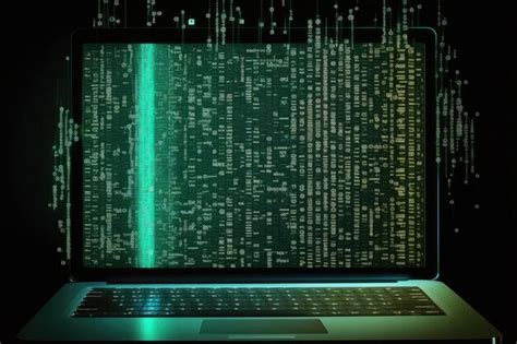Premium Ai Image Ai Generated Hacker Laptop With Binary Computer Code