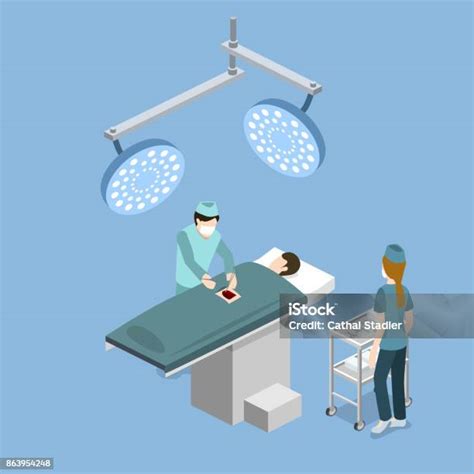아이소메트릭 3d 벡터 일러스트 레이 션 외과 의사는 환자에서 작동 개념에 대한 스톡 벡터 아트 및 기타 이미지 개념 심장수술 3차원 형태 Istock