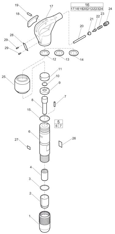 Αερόσφυρα κρουστική Atlas Copco Tex 05p 5kg H19 50