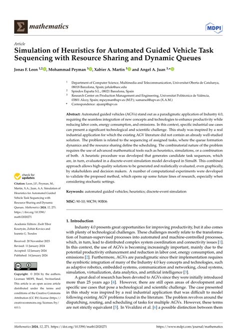 pdf simulation of heuristics for automated guided vehicle task