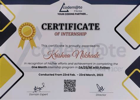 Krishna Nikhade On Linkedin Internship Codemate