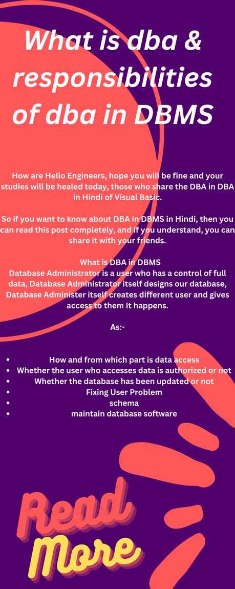 What Is Dba And Responsibilities Of Dba In Dbms Bca Notes Paperblog