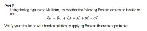 Solved Part Busing The Logic Gates And Multisim Test