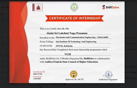 Prasanna Akula On Linkedin Hello Connections This Is My Skiilldzire Vlsi Internship For…