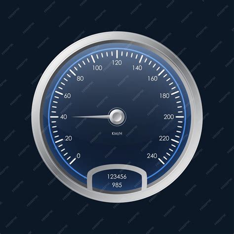Premium Vector Realistic Detailed 3d Speedometer On A Dark Control Speed Auto On Dashboard
