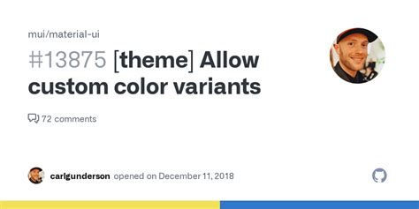 [theme] allow custom color variants · issue 13875 · mui material ui · github