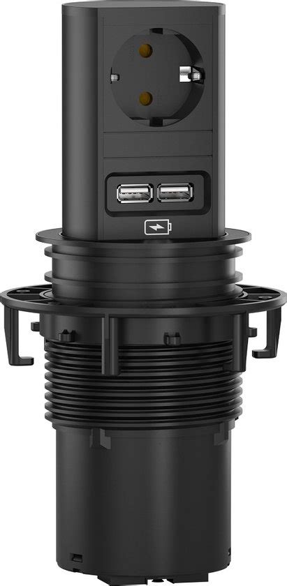 Elevator Bachmann 1xstopcontact 2xUSB Lader Zwart Bol