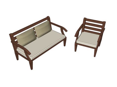 3d Sketchup Outdoor Sofa Set Cadblocksfree Thousands Of Free Autocad Drawings