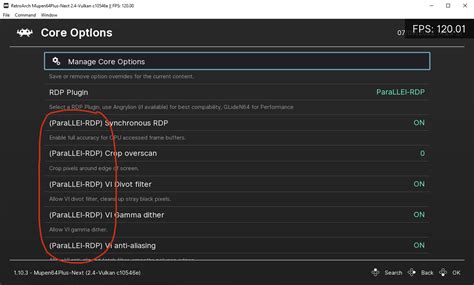 Gfx Plugin Option Missing Mupen64plus Next Running On Vulkan R