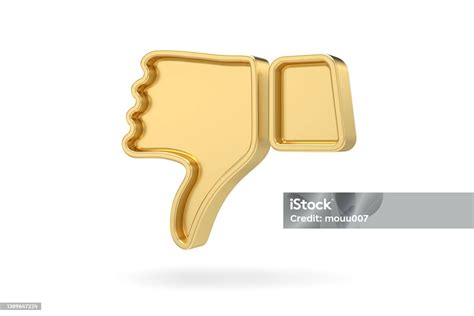 금은 흰색 배경에 고립 된 아이콘 아래로 엄지 손가락을 싫어 3d 렌더링 받기에 대한 스톡 사진 및 기타 이미지 받기 손 일러스트레이션 Istock