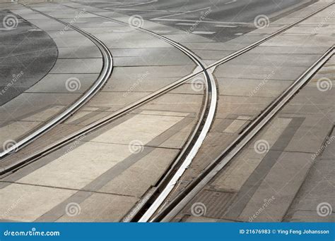 Tram Tracks Stock Image Image Of Transport Street Iron 21676983