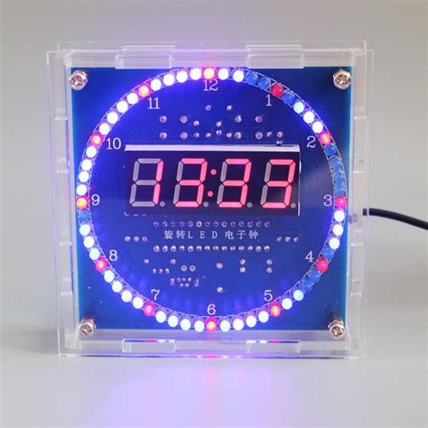 DIY Rotating Digital LED Display Module Alarm Electronic Digital Clock Kit SCM Learning Board