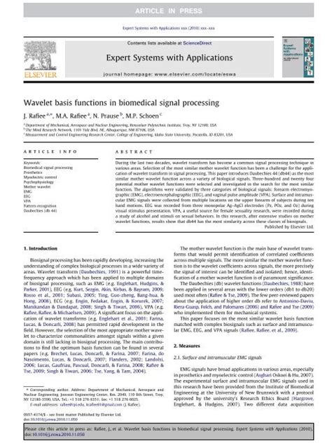 Wavelet Basis Functions In Biomedical Signal Processing