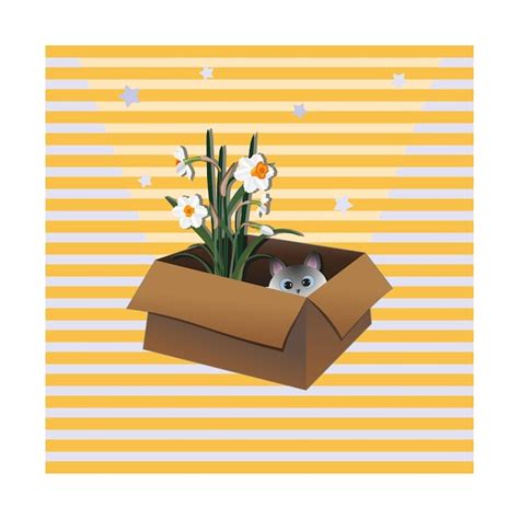 Premium Vector Vector Drawing Cat In A Box