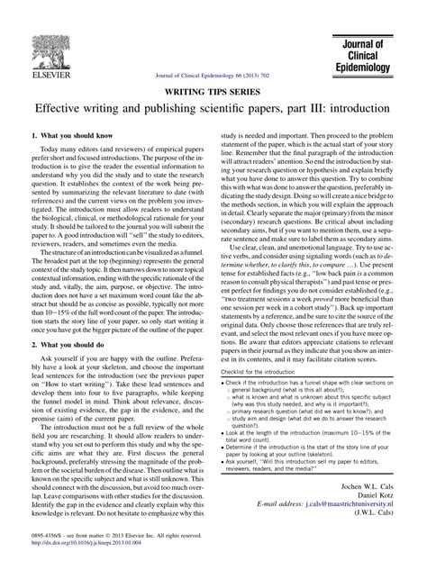 Pdf Effective Writing And Publishing Scientific Papers Part Iii