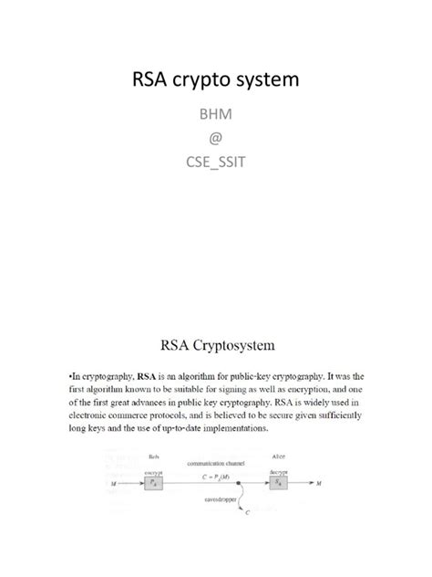 rsa crypto system bhm at cse ssit bhm at cse ssit pdf computers