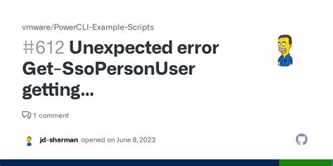 Unexpected Error Get SsoPersonUser Getting Cloudadmin Vmc Local Issue