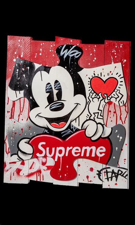 Mickey Mouse Supreme Love By Dn 2021 Acrylic Painting Artsper