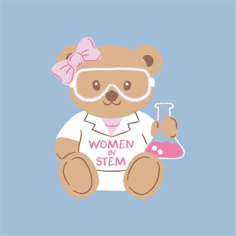 Women In Stem Bear With Beaker Pr Crewneck Fresh Prints