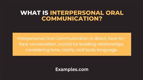 Interpersonal Oral Communication Examples
