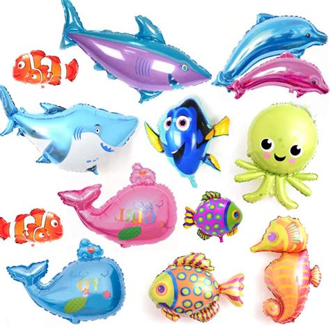 대형 물고기 풍선 호일 상어 문어 풍선 바다 세계 글로브 생일 파티 장식 어린이 풍선 장난감 웨딩 장식supplies Partysupplies Wedding
