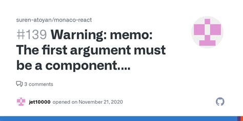Warning Memo The First Argument Must Be A Component Instead Received