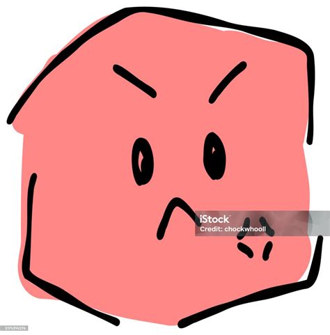 손으로 그린 화난 얼굴 이모티콘입니다 레드를 베이스로 한 심플하고 귀여운 디자인이 특징 스타일리시하고 다양한 장면에 잘