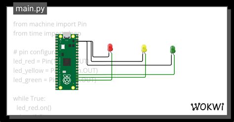 Rasberry01threeleds Wokwi Esp32 Stm32 Arduino Simulator