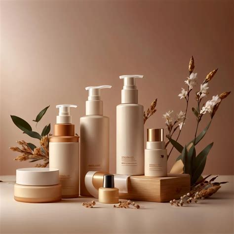 A Group Of Bottles Of Skin Care Products On A Table Seaart Ai