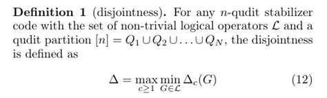 Error Correction How To Understand The Disjointness Of A Stabilizer