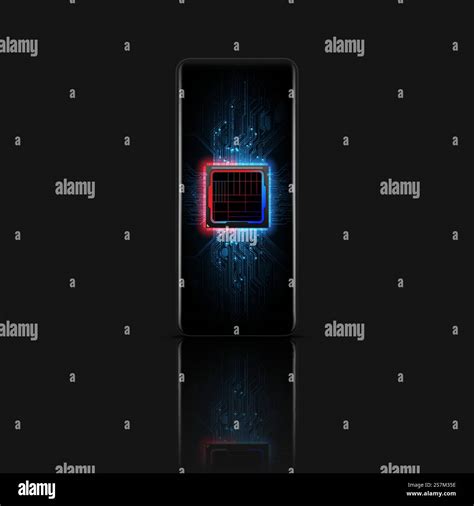 Futuristic Microchip Processor On The Phone Quantum Phone Hi Res Stock