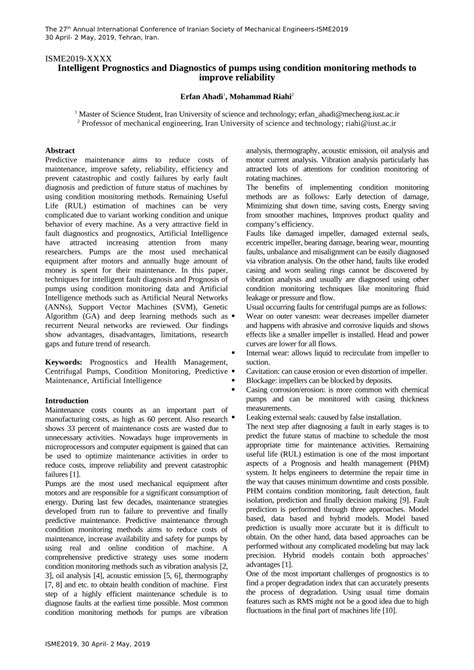 Pdf Intelligent Prognostics And Diagnostics Of Pumps Using Condition
