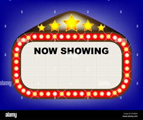 A Movie Theater Marquee With The Text NOW SHOWING With Copy Space For