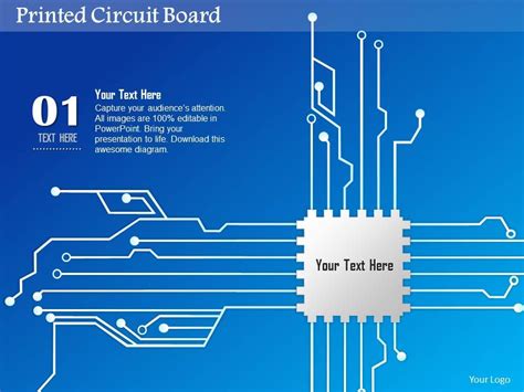 0814 Printed Circuit Board Pcb With Cpu Chip Icon For Chip Design Eda Ppt Slides Powerpoint