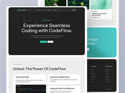 Codeflow Web Design Mockup Overview Behance